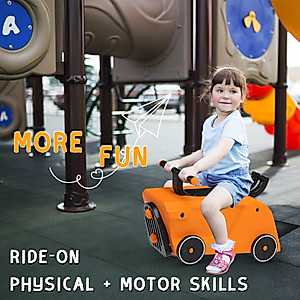 FITCO 3 in 1 Ride on Push Car for Ages Over 1 Years,Push-Pull Walker Gift Toy for Toddlers and Kids (Orange)