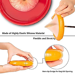 SOOPLEU Avocado Saver and Tomato Holder - Set of 4 Reusable Storage Containers for Fridge - Ideal for Apples, Garlic, Onions, Lemons, and Potatoes