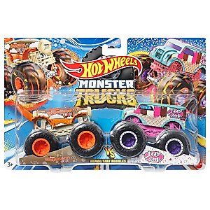 Hot Wheels Monster Trucks Carbonator Vs 1 Bad Scoop, Demolition Double