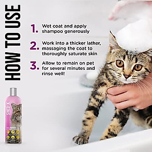 Shed-X Shed Control Shampoo for Cats, 8 oz – Reduce Shedding – Shedding Shampoo Infuses Skin and Coat with Vitamins and Antioxidants to Clean, Release Excess Hair and Exfoliate