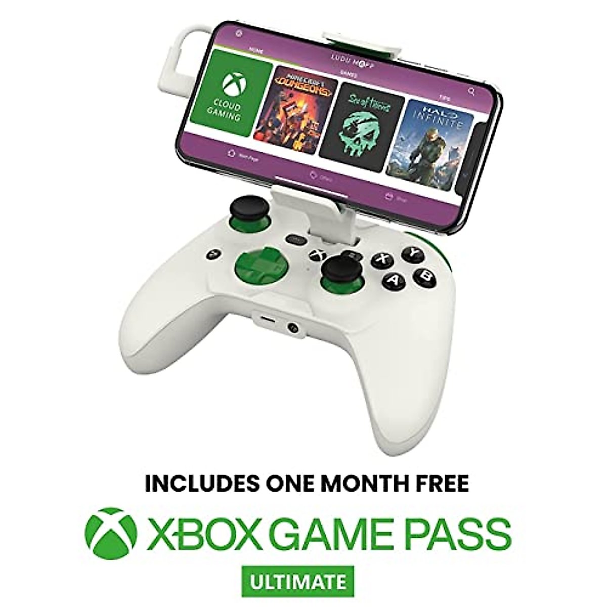 RiotPWR Mobile Cloud Gaming Controller for iOS (Xbox Edition) – Mobile Console Gaming on your iPhone - Play COD Mobile, Apple Arcade + more [1 Month Xbox Game Pass Ultimate Included]