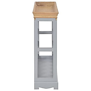 Matalde 24 Bottle Stackable Wine Rack with Wooden Top, 4-Tier Freestanding Floor-to-Ceiling Wine Bottle Organizer and Display Rack for Dining Room, Kitchen, Bar, Brown and Gray