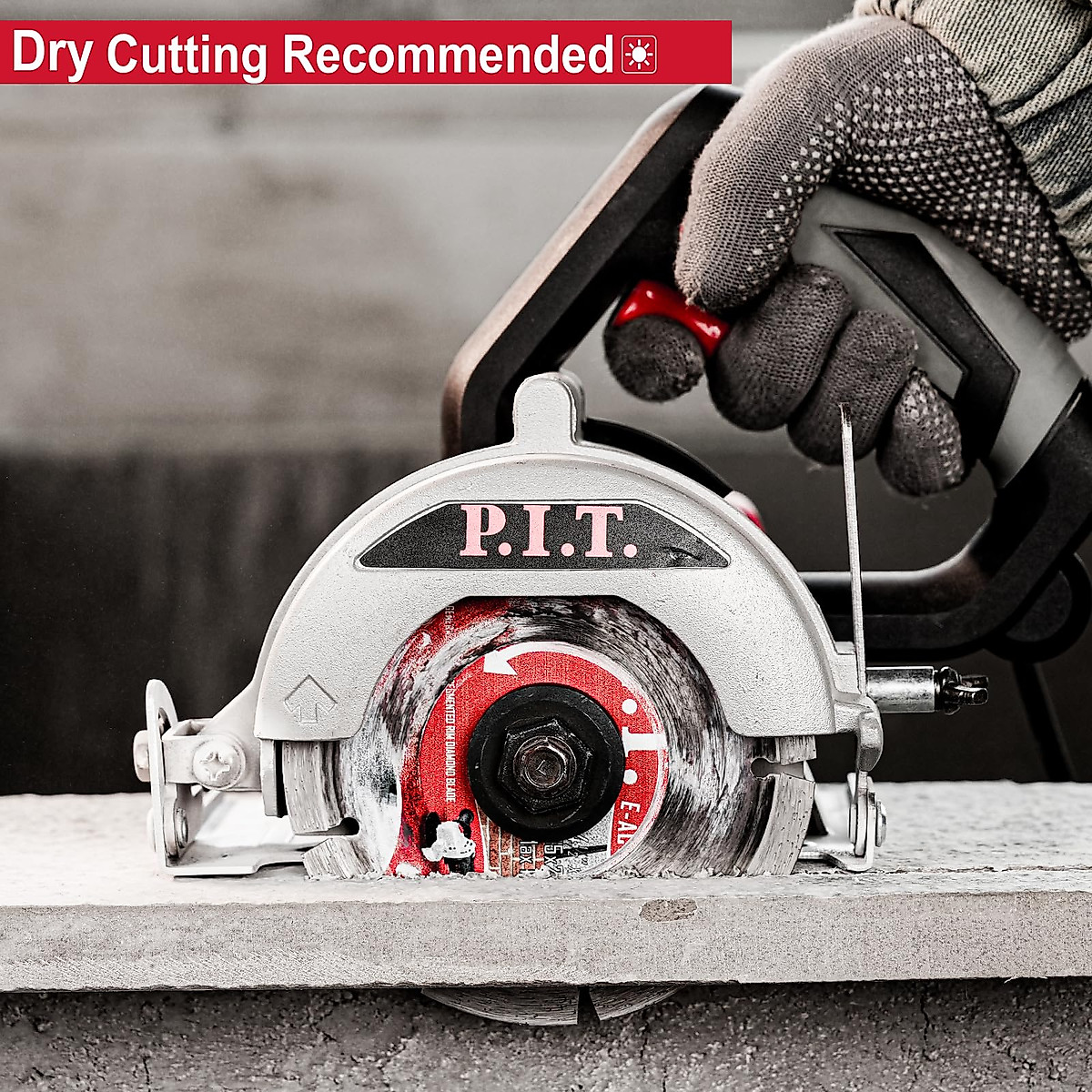 P.I.T. 4-1/2 inch Segmented Rim Diamond Blade,Dry Cutting Applications in Concrete, Paver, Masonry, Terrazzo, Stone,Granite - 7/8 Inch Arbor Angle Grinder Cut Off Wheel- Diamond -115 mm (3 Piece)