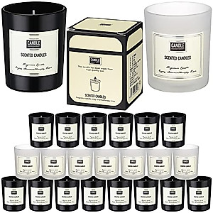 MTLEE 24 Pcs Candles for Home Scented Candles Gift Set for Women Bulk 8 Long Lasting Aromatherapy Jar Candle Soy Wax Candles for Teacher Birthday Thanksgiving Anniversary (Fresh Scent, Elegant Style)