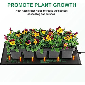 RIOGOO 2 Pack Seedling Heat Mat,Hydroponic Heating Pad Waterproof for Seed Reptile Plant with Power-Off Protection Safe and Durable 10" x 20.75"