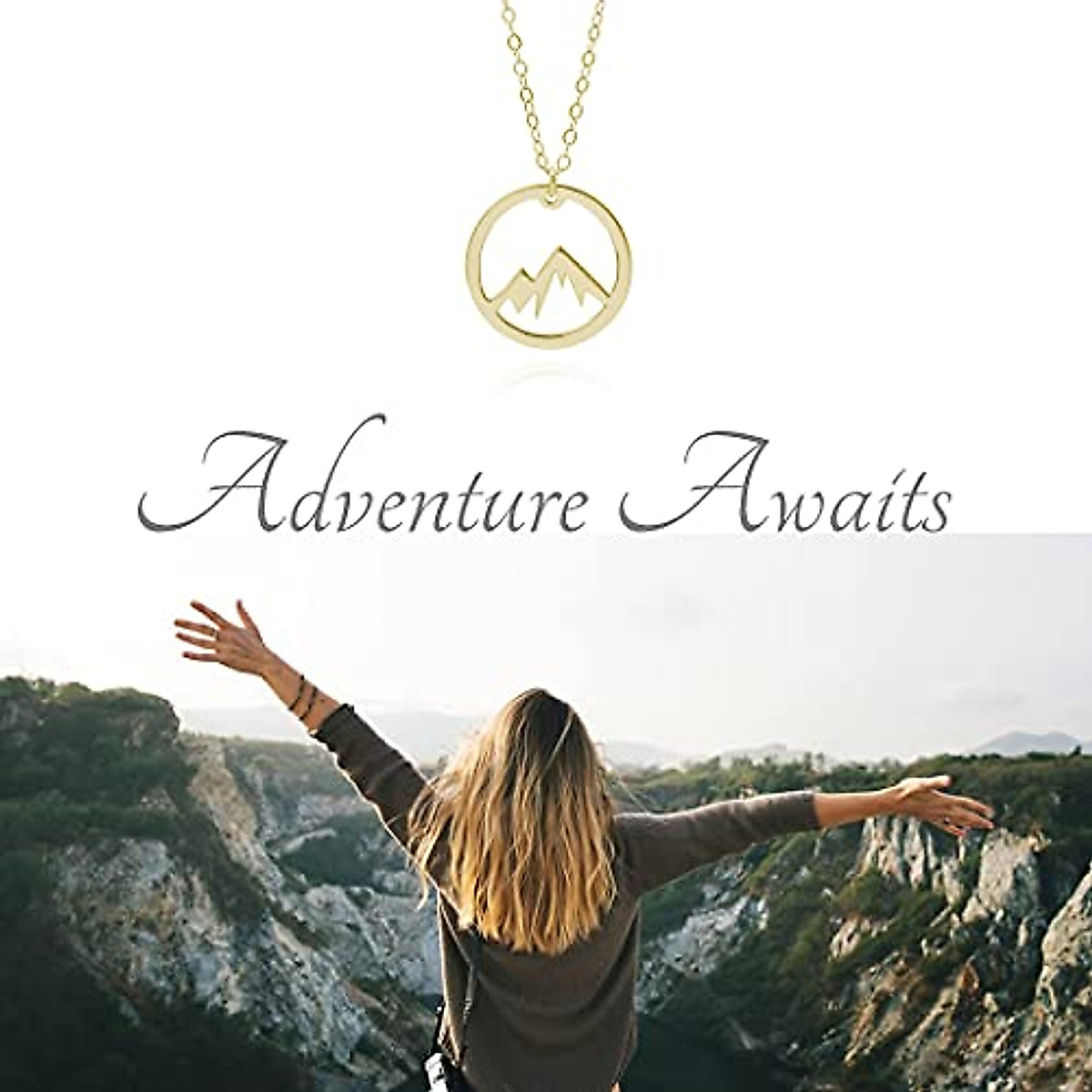 Sincerely Silver Mountain Necklace - The Original Circle Mountain Necklace (Gold Tone)