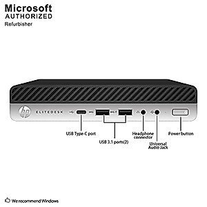 HP EliteDesk 800 G3 Mini Business Desktop PC Intel Quad-Core i5-6500T up to 3.1G,16G DDR4,256G SSD,VGA,DP Port,Windows 10 Professional 64 Bit-Multi-Language-English/Spanish (Renewed)