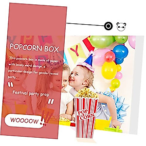 Popcorn Cups Disposable 24 Pcs Popcorn Popcorn Bucket Stripe Paper