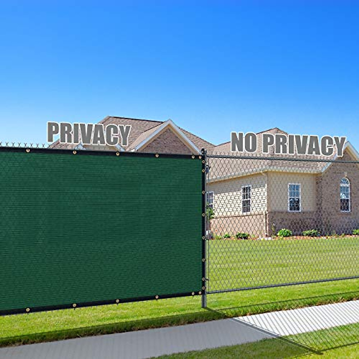 ShadeMart 4' x 50' Green Fence Privacy Screen Windscreen Shade Fabric Cloth HDPE, 90% Visibility Blockage, with Grommets, Heavy Duty Commercial Grade, Cable Zip Ties Included (We Customize Size)