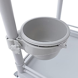 Esthetician Cart 2 Tier Rolling Utility Cart with Table Top, Dental Lab Medical Cart, ABS Beauty Salon Trolley Cart Lash Cart Organizer, Makeup Cart with Wheels & Dirt Buckets, Max Load 33 lbs