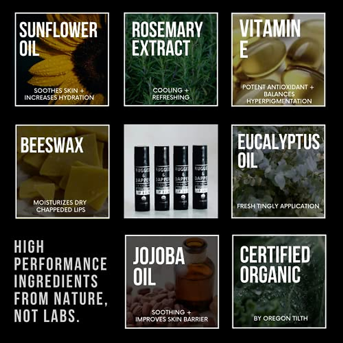 RUGGED & DAPPER - Hydration Remedy Lip Balm, Age Defense Face Moisturizer and Daily Power Scrub Facial Cleanser