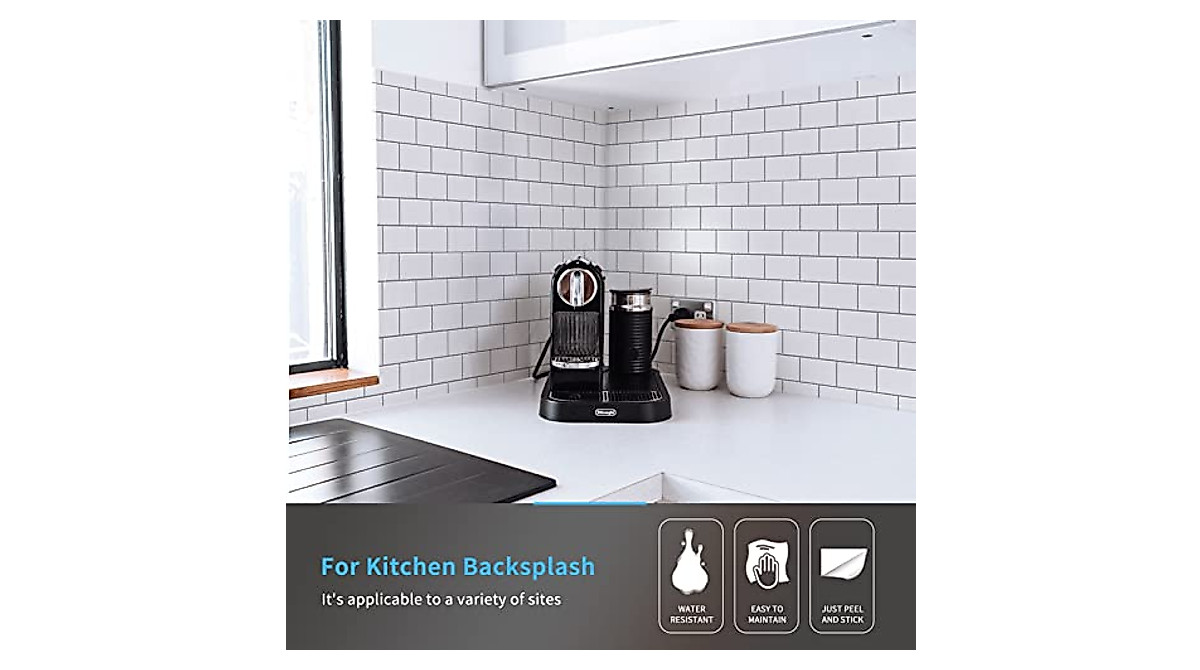 Art3d 10-Sheet Peel and Stick Tile Backsplash Bright White