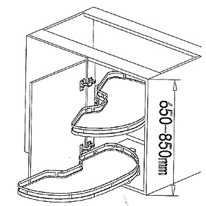 IMEX - Universal Swing Tray for Blind Corner Cabinet | Slide Out Kitchen Storage with Soft Close | 2 Layers of Wooden Trays