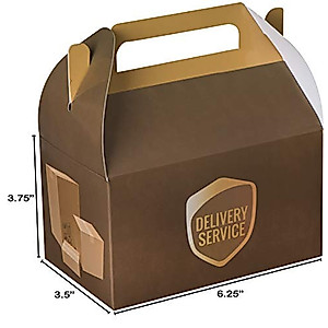 Hammont Paper Treat Boxes -Party Favors Treat Container Cookie Boxes Cute Designs Perfect for Parties and Celebrations 6.25" x 3.75" x 3.5 (UPS Paper Treat Box)