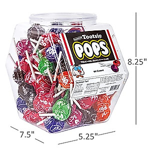 Tootsie Roll Pops Variety Pack Bulk Candy | 90 Individually Wrapped Lollipops filled with Tootsie Rolls | Assorted Suckers Candies in Reusable Plastic Tub, 90 Count (Pack of 1), (-092021-v5)