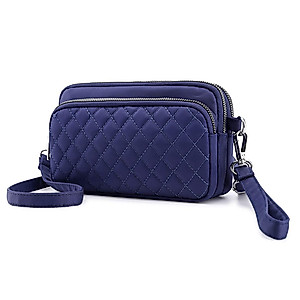 Collsants Small Nylon Crossbody Purse for Women Small Handbags Mini Nylon Travel Shoulder Bag Multi Zipper Pockets