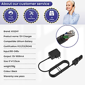 XXSZHY 12 Volt Battery Charger for All Power Wheels 12-Volt Ride-on Toys, for Fisher-Price Using The Orange Top Battery or The Gray Battery