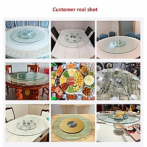 EMENAR 24-40in Heavy Duty Rotating Tray Kitchen Lazy Susan Turntable Rotatable Tempered Glass Serving Plate For Family Dinners Birthday Parties (Size : 70cm/27in)