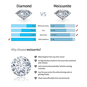 StarGems 0.1ct Moissanite 925 Silver Platinum Plated Double-Heart Band Ring B4492-0.1ct-4.5