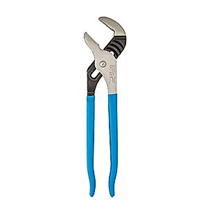 Channellock 440 Tongue and Groove Pliers | 12-Inch Straight Jaw Groove Joint Plier with Comfort Grips | 2.25-Inch Jaw Capacity | Laser Heat-Treated 90° Teeth| Forged High Carbon Steel | Made in USA, Black, Blue, Silver