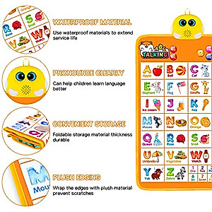 Interactive Alphabet Wall Chart for Kids, Talking ABC Electronic Alphabet Poster Toy for Toddlers Age 2-4, Kids Learning Preschool Educational Toys Birthday Gifts for 1 2 3 4 5 Year Old Boys Girls
