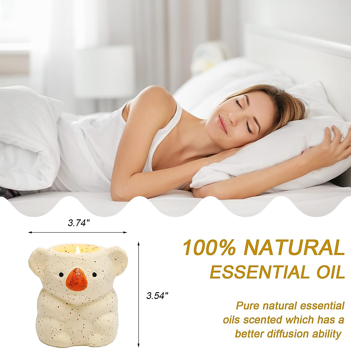 ETAKISH Vanilla Candles Highly Scented Gift Set for Women, Cute Koala Aromatherapy Jar Candle 6 oz 35 Hours Burn, Hand Poured Soy Wax Candle for Christmas Birthday Valentine Mother's Day