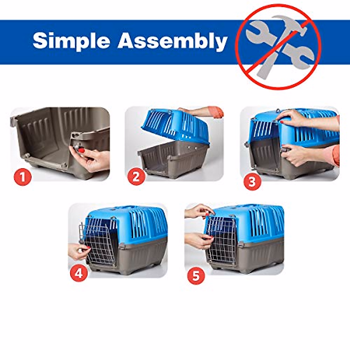 MidWest Homes for Pets Spree Travel Pet Carrier, Dog Carrier Features Easy Assembly and Not The Tedious Nut & Bolt Assembly of Competitors, Red, 24-Inch Small Dog Breeds (1424SPR)