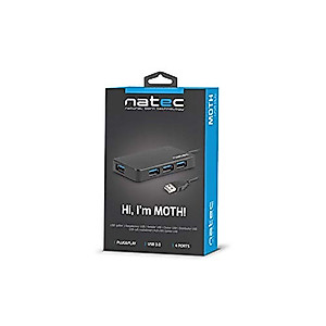 Natec HUB USB 3.0 Moth 4-Ports, Black
