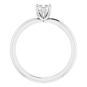 10K Solid White Gold Handmade Engagement Rings, 1 CT Princess Cut Moissanite Diamond Solitaire Wedding/Bridal Rings for Women/Her, Minimalist Anniversary Ring Gifts (5)