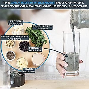 BlenderX CORDLESS PORTABLE Blender 20oz | More power = More, Healthier ingredient options | More blends per charge | Outdoor, Home, On-the-Go | To-Go Cup/Bag | Better Smoothies Shakes Juices Cocktails