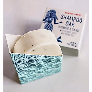 Trader Joe's Set of 2 Shampoo Bars Peppermint & Tea Tree with Coconut, Olive, and Jojoba Oils; Two 4 oz Bars