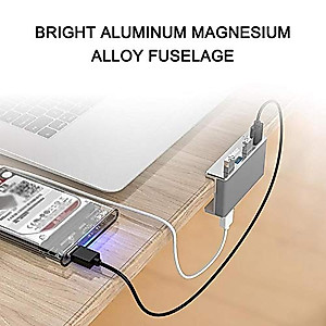 SHYPT Aluminum 4 Port Multifunctional USB 3.0 Clip-Type USB C HUB for Desktop Laptop Clip Range