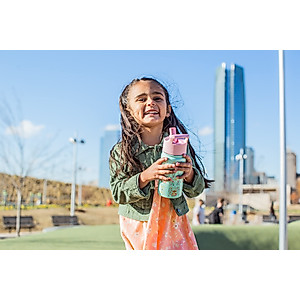 Simple Modern Kids Water Bottle with Straw Lid | Insulated Stainless Steel Reusable Tumbler for Toddlers, Girls, Boys | Summit Collection | 14oz, Robo We Go