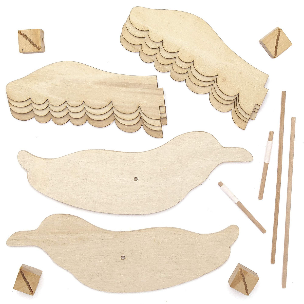 Baker Ross AT839 Seagull Wooden Windmill Kits - Pack of 2, for Kids Arts and Crafts Projects