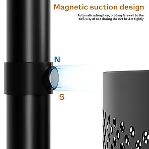 toxaaiwr Fruit Vegetable Basket, Rotating Storage Shelves Rack, Kitchen Trolley on Wheels, 5 Tiers Fruit Basket Storage Container for Kitchen, Living Room Black