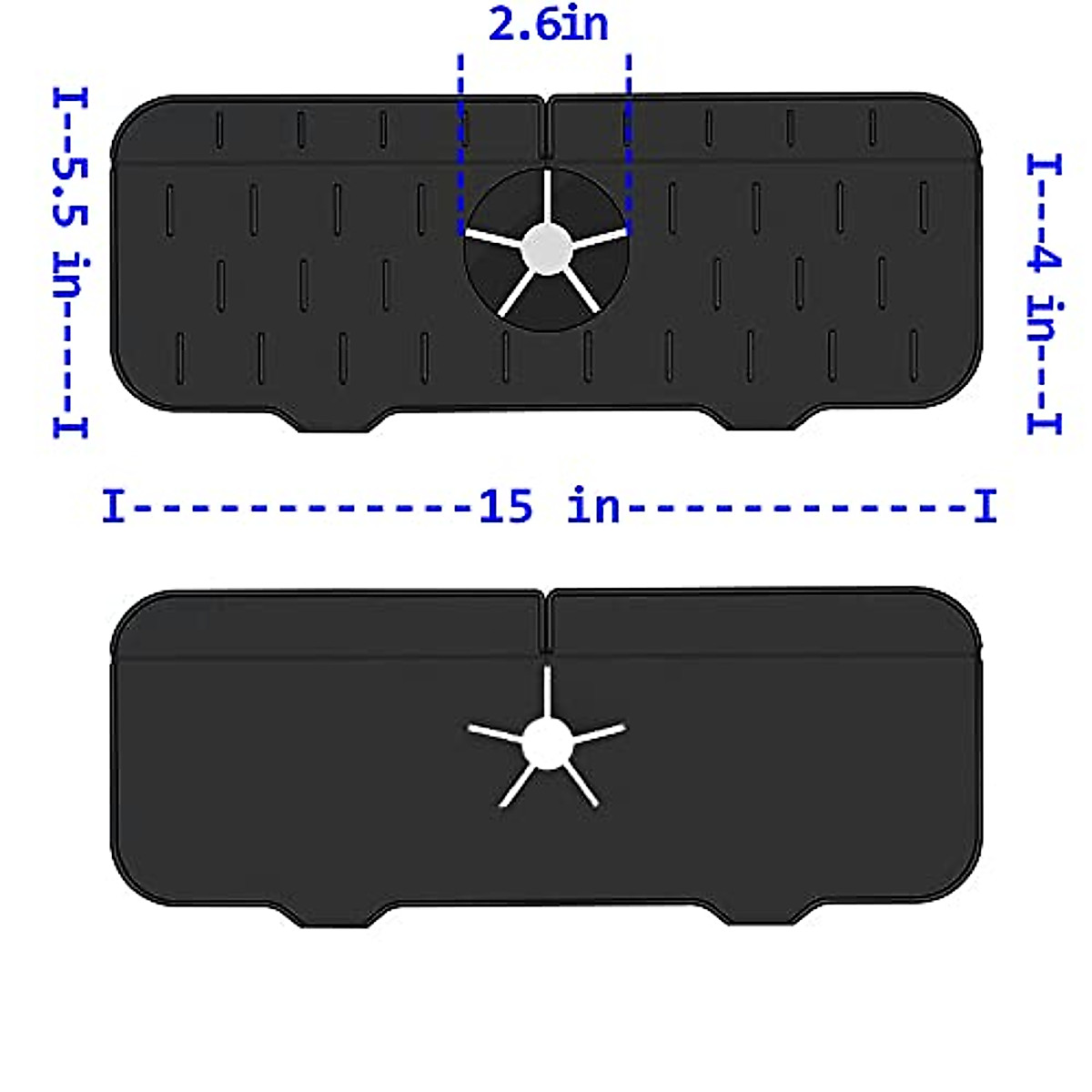 Silicone Faucet Drip Catcher Kitchen Sink Splash Mat, Water Catcher Tray Behind Faucet Handle Drip Pad Drip Protect Splash Countertop For Room -Gray