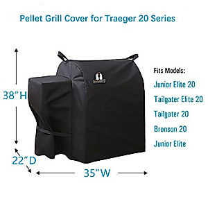SUPJOYES Grill Cover for Traeger 20 Series, Junior & Tailgater Grills, Heavy Duty Waterproof Wood Pellet Grill Cover, Outdoor Full Length Grill Cover