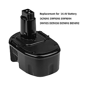 [Upgraded to 3600mAh] Ni-Mh Replacement Battery Compatible with Dewalt 14.4V Battery DC9091 DW9094 DC9091 DW9091 DW935 DE9038 DE9091 DE9092 Cordless Power Tools 1 Pack