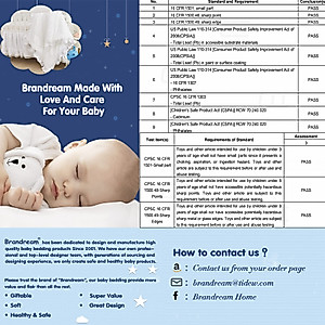 Brandream Neutral Nursery Crib Bedding White Seersucker Comforter Set Farmhouse Chic Baby Sheet Set, 3 Piece