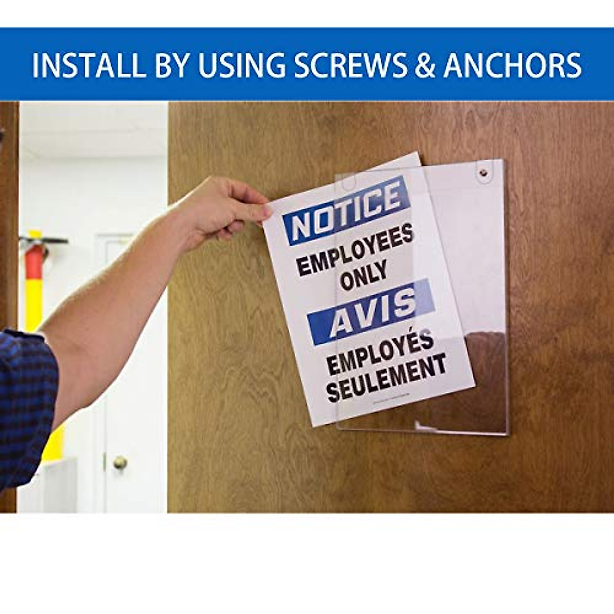 HIIMIEI 12 Pack Acrylic Wall Sign Holder 8.5x11 Vertical, Clear Plastic Picture Frames for Paper with Free 3M Tape and Screws, Door Sign Holder Perfect for Home, Office, Store, Restaurant