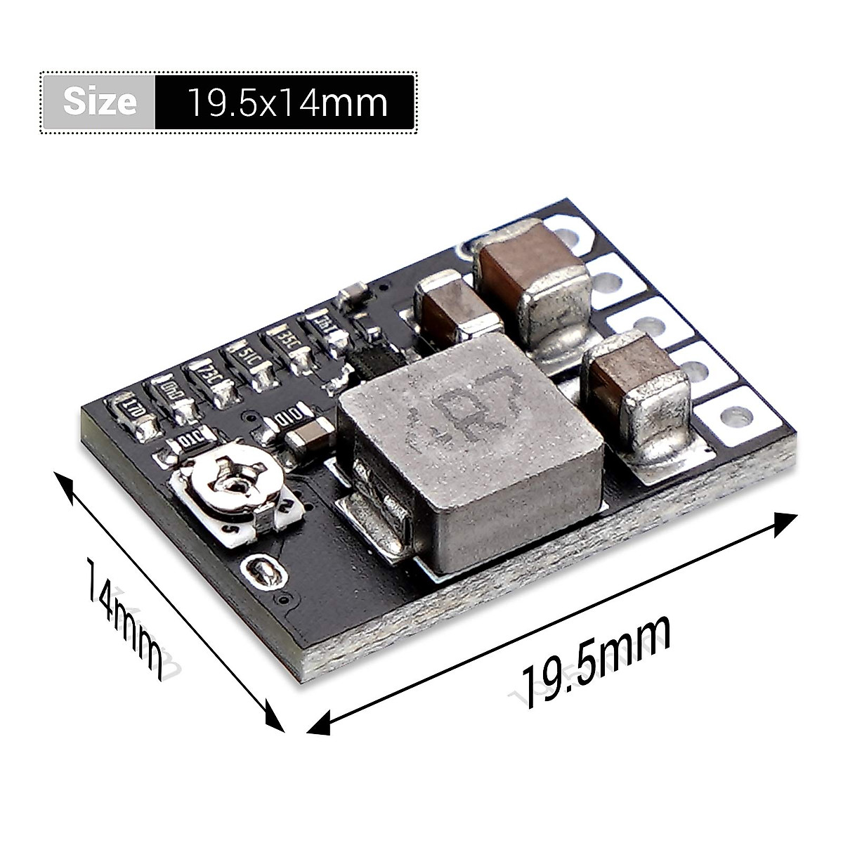 DROK DC Buck Converter, 6pcs Mini Voltage Regulator DC 4.5-20V 12V 9V Step Down to 5V Reducer Board 3A 10W Fixed Adjustable Volt Output Step-Down Transformer Power Supply Stabilizer Module