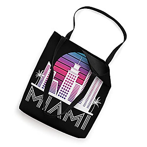 Retro Miami Cityscape Skyline Vintage 80s Beach Souvenir Tote Bag