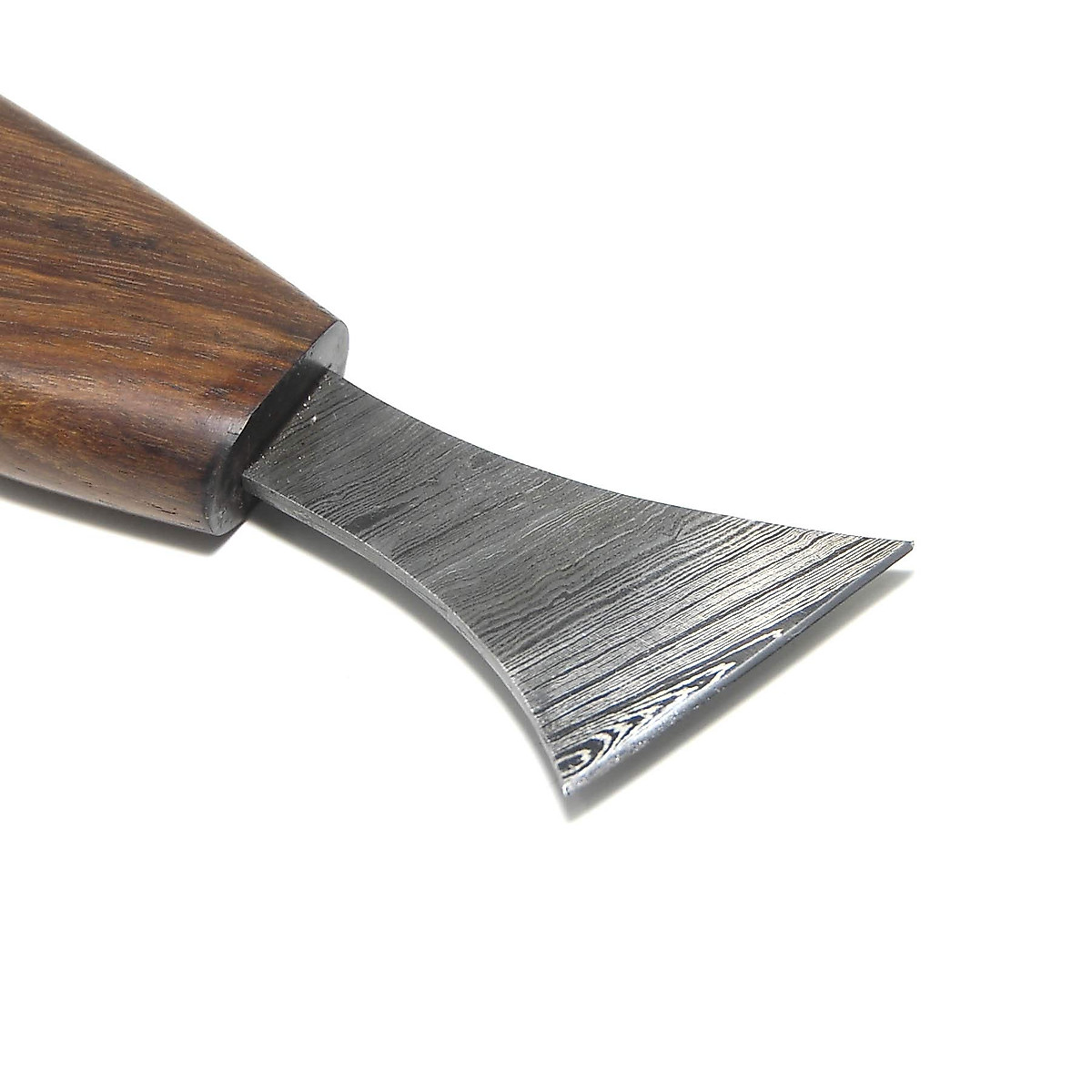 ShowJade Damascus Steel 1095/15n20 Geometric Wood Carving Knife with Walnut Handle Wood Carver Small Knife