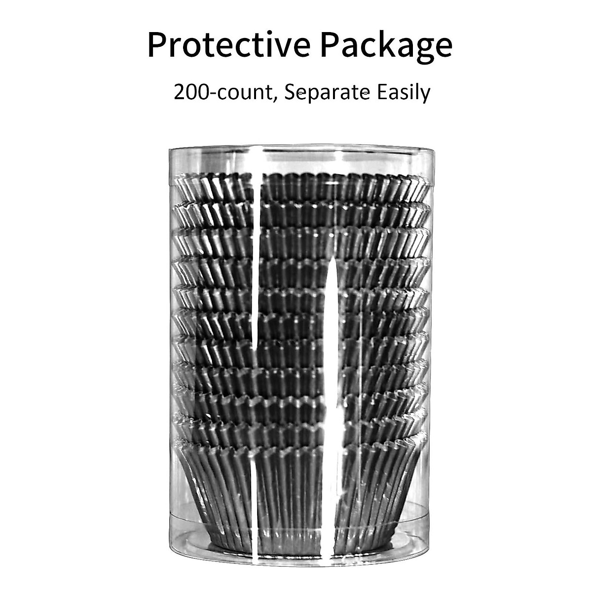 Vibrille Rose Gold Foil Cupcake Liners Standard Muffin Baking Cups, 200-count