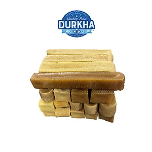 Durkha Bulk Himalayan Cheese Chews. Natural Long Lasting Dog Chew Made from Yak and Cow Milk. Great for Aggressive Chewers | Does Not Stain Carpets or Furniture. (3 Pound, X-Large)