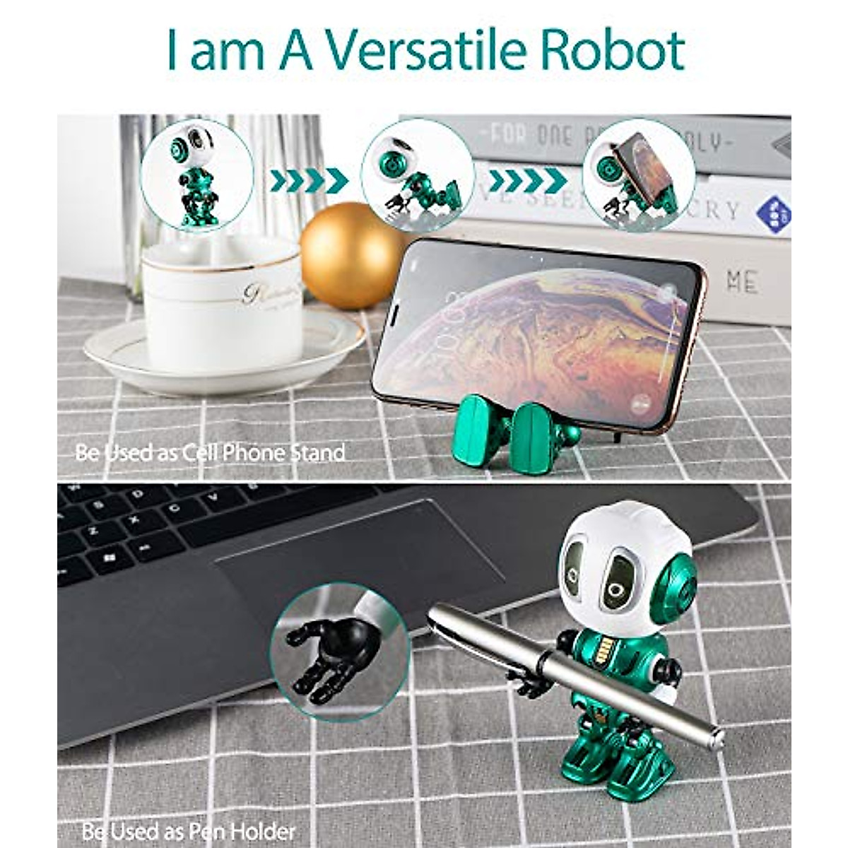 Aubllo Robots Toys for Kids Christmas Stocking Stuffers 2022 New Mini Talking Robots Gifts for Boys Girls Adults with 10 Hours Working Time USB Charging LED Eye Interactive Electronic Toy(Green)