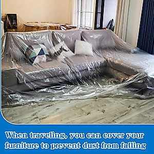 20 Pack Plastic Drop Cloth Sheets for Painting, 9x12 Feet Dust-Proof Clear Plastic Cloth for Furniture Cover