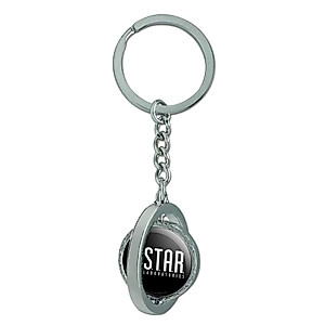 GRAPHICS & MORE The Flash TV Series STAR Labs Logo Keychain Spinning Round Chrome Plated Metal