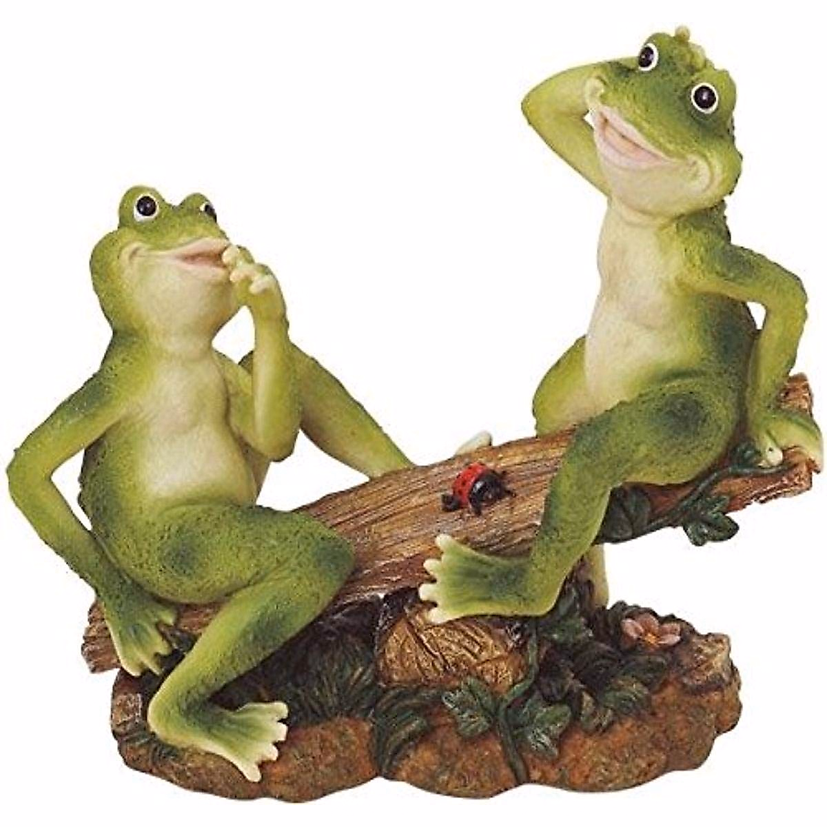 George S. Chen Imports SS-G-61041 2 Frogs on Seesaw Garden Decoration Collectible Figurine Statue Model