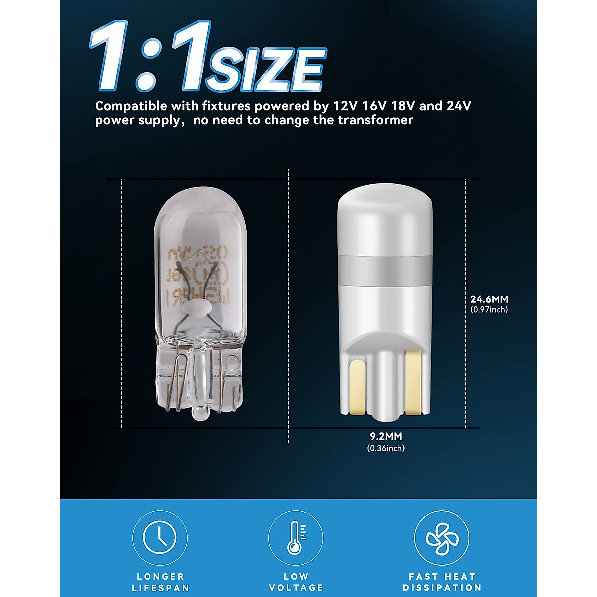 Keiurot House Number Light Bulb 194 193 Bulb Address Sign LED Replacement Address Light Bulb Kit,Landscape RV and Cabinet Lighting White,10-30Volt AC/DC 4Pack